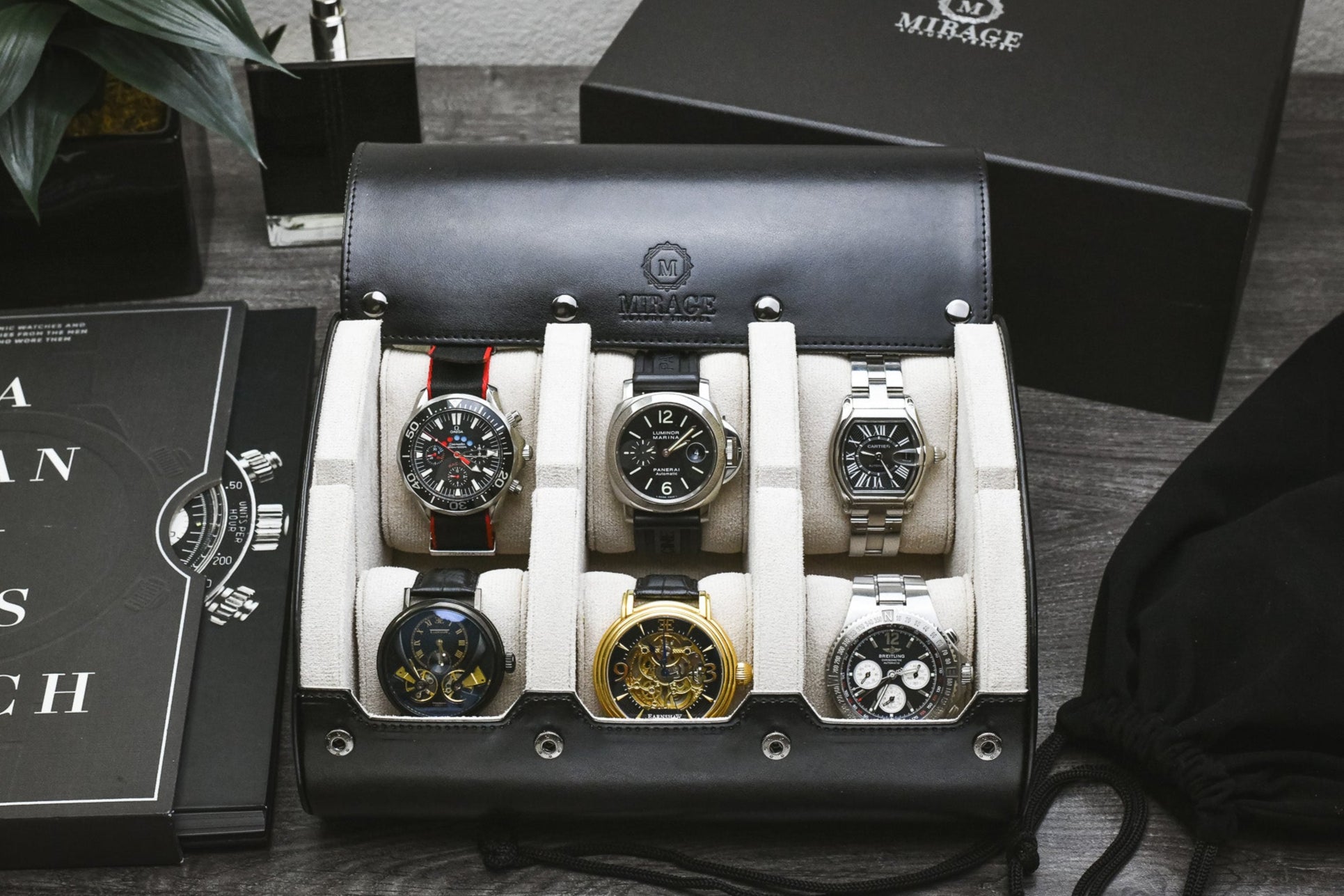 Best Watch Roll Travel Case Leather Watch Case for Men Mirage Luxury ...