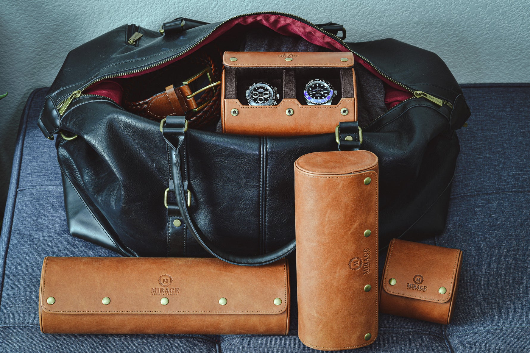 Best Watch Roll Travel Case Leather Watch Case for Men Mirage Luxury ...