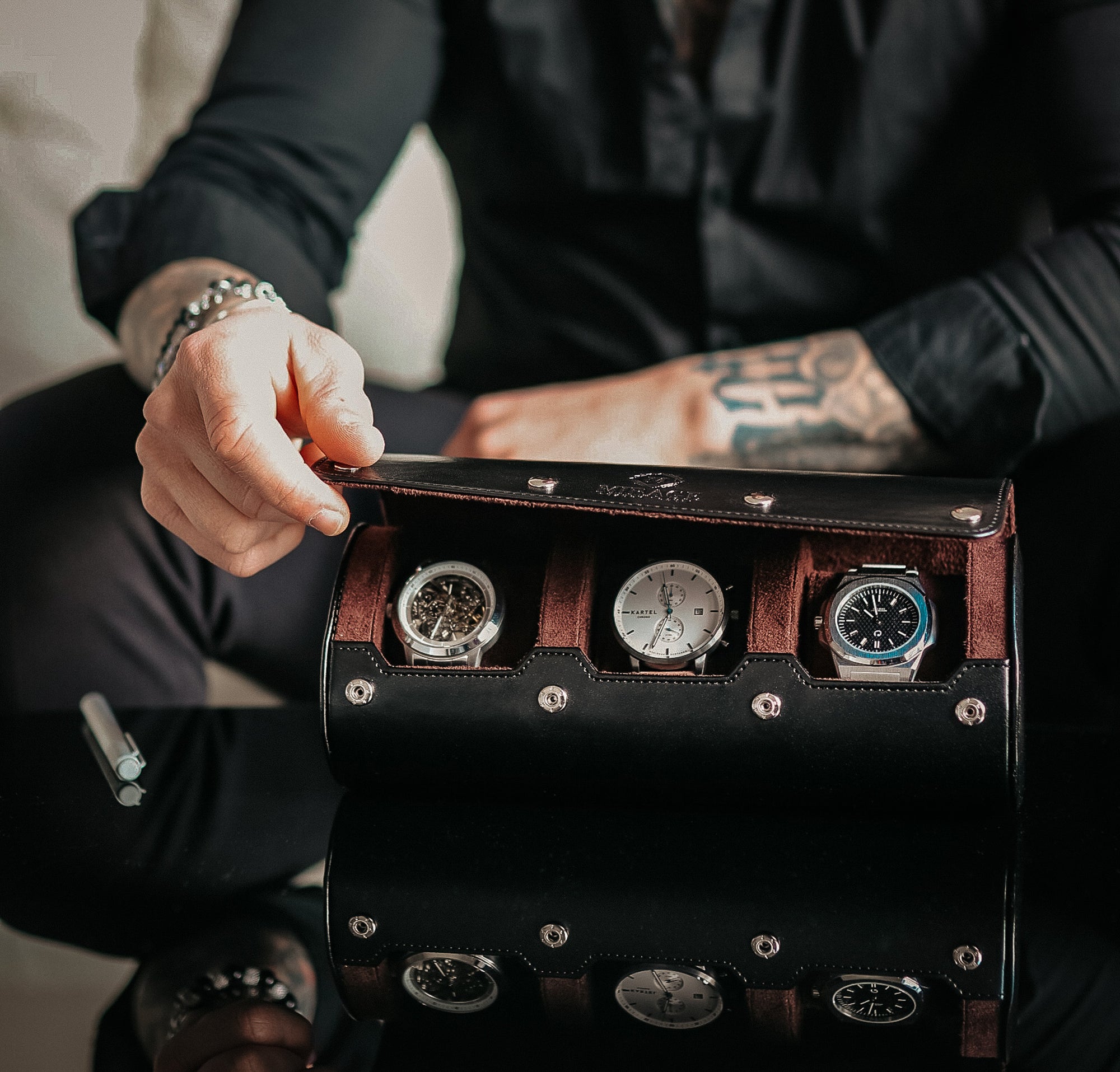 Best Watch Travel Case Leather Watch Case for Men Watch Roll - Mirage ...