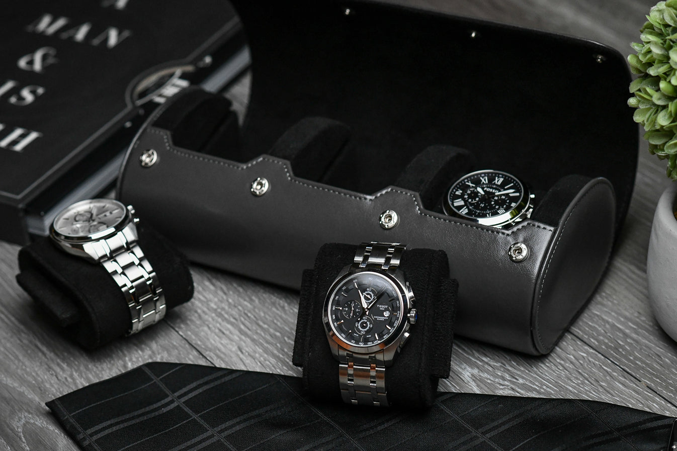 Watch Travel Case - Mirage 3 Watch Roll - Slate Gray – MIRAGE LUXURY TRAVEL